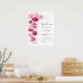 Boho Magenta Hot Pink Floral Wedding Welcome Sign | Zazzle