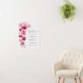 Boho Magenta Hot Pink Floral Wedding Welcome Sign | Zazzle
