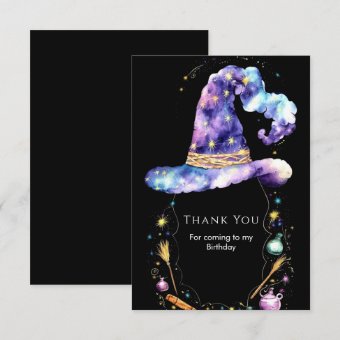 Boho Magic Editable Wizard Birthday Thank You Card | Zazzle