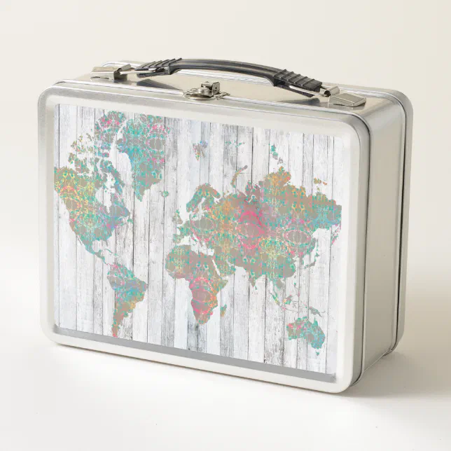 Boho Map II Metal Lunch Box | Zazzle