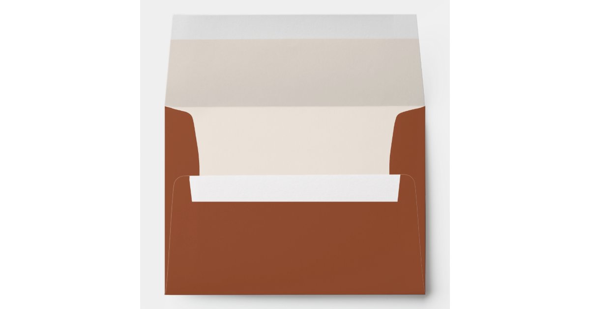 Boho Minimalist Botanicals Terracotta Wedding Envelope | Zazzle