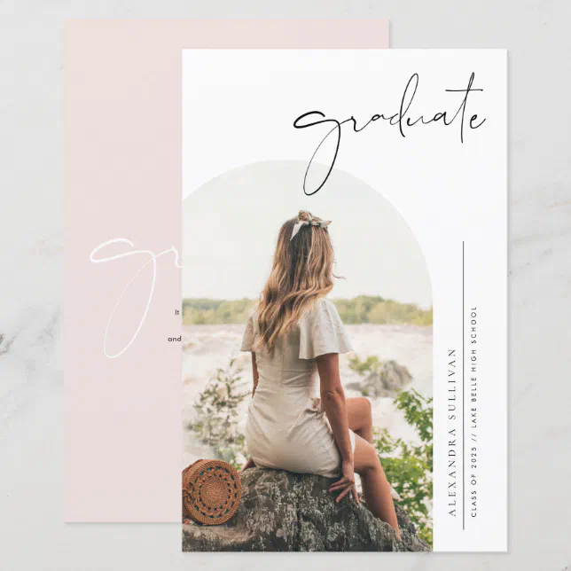 Boho Minimalist Calligraphy Arch Photo Graduation | Zazzle