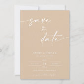 Boho Minimalist Save the Dates | Neutral Modern Invitation | Zazzle