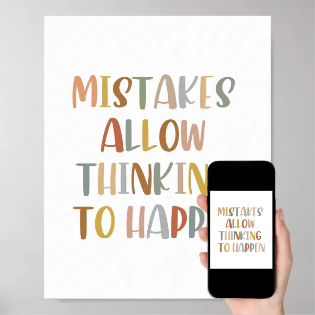 Boho Mistakes Allow Thinking To Happen Poster | Zazzle