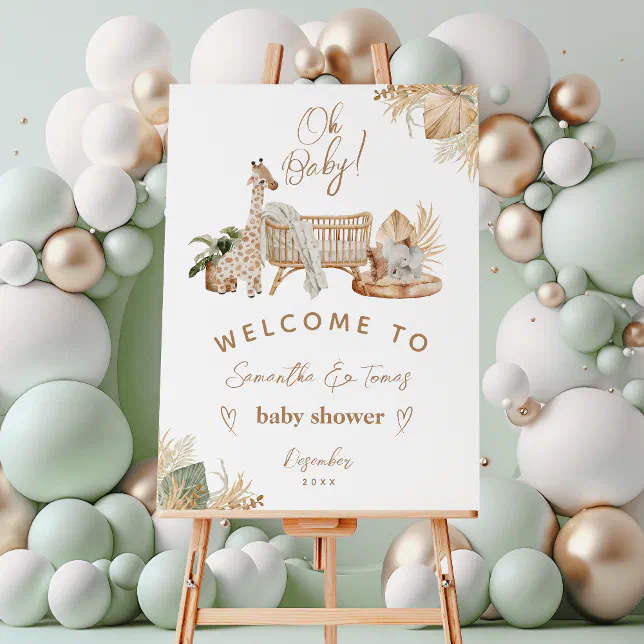 Boho Modern Gender Neutral Baby Shower Foam Board | Zazzle