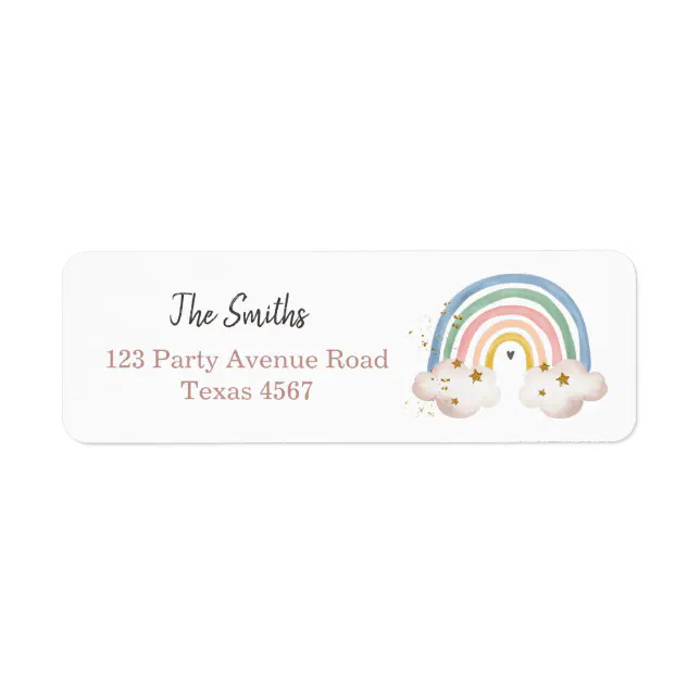 Boho Modern Pastel Rainbow Return Address Labels | Zazzle
