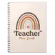 Boho Modern Rainbow Apple - Personalized Teacher Notebook | Zazzle
