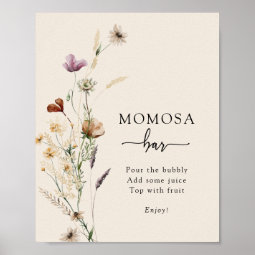 Boho Momosa Bar Poster | Zazzle