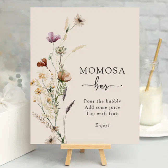 Boho Momosa Bar Poster | Zazzle