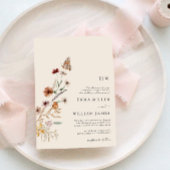 Boho Monogram Wedding Invitation | Zazzle