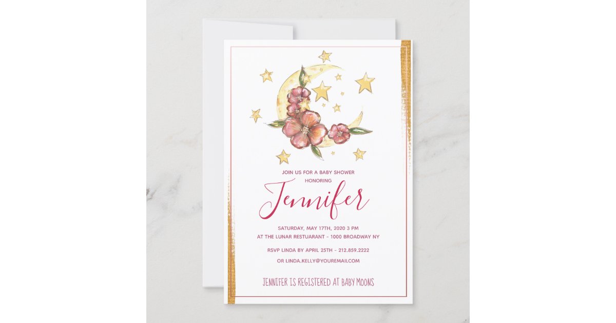 Boho Moon Baby Shower Invitation | Zazzle