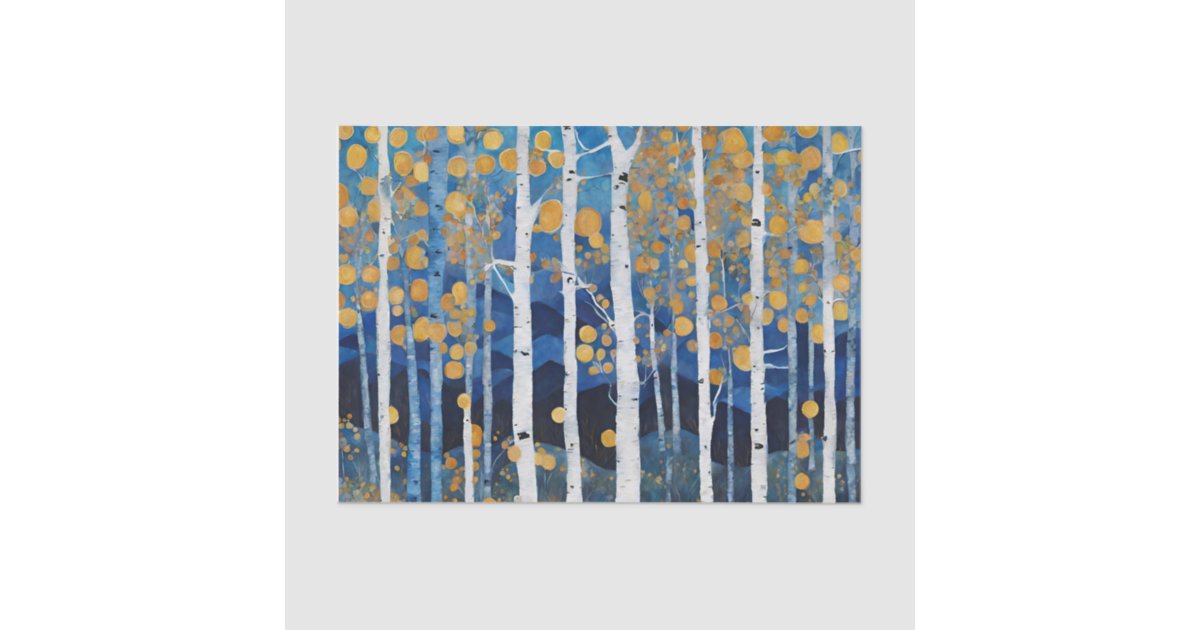Boho Mountain Aspen Tree Scene Tissue Paper | Zazzle