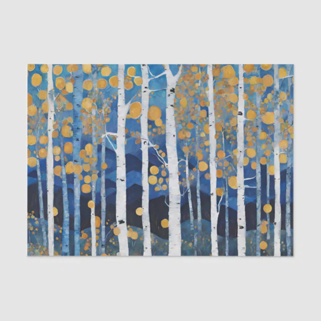 Boho Mountain Aspen Tree Scene Tissue Paper | Zazzle