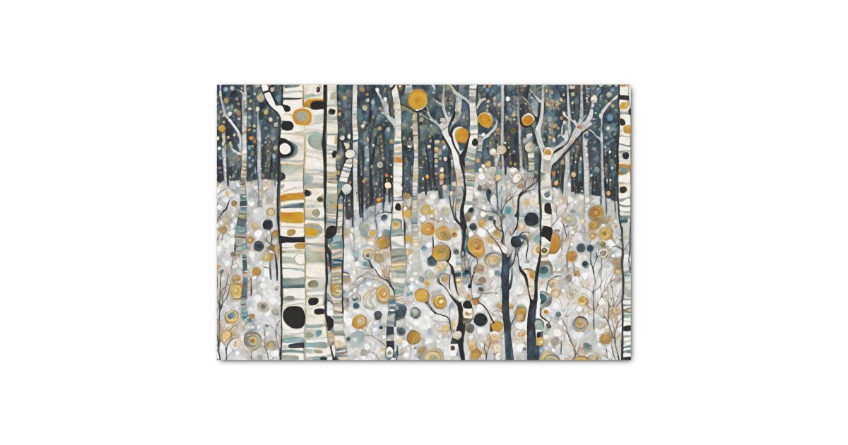 Boho Mountain Aspen Tree Scene Tissue Paper | Zazzle