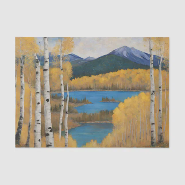 Boho Mountain Aspen Tree Scene Tissue Paper | Zazzle