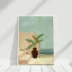 Boho Neutral and Teal Coastal Illustration Art Poster | Zazzle
