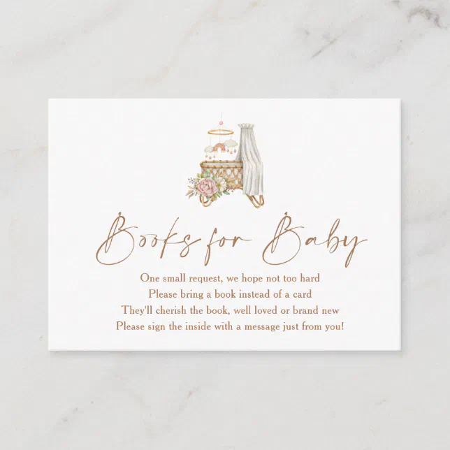 Boho Nursery Baby Shower Books For Baby Enclosure Card | Zazzle