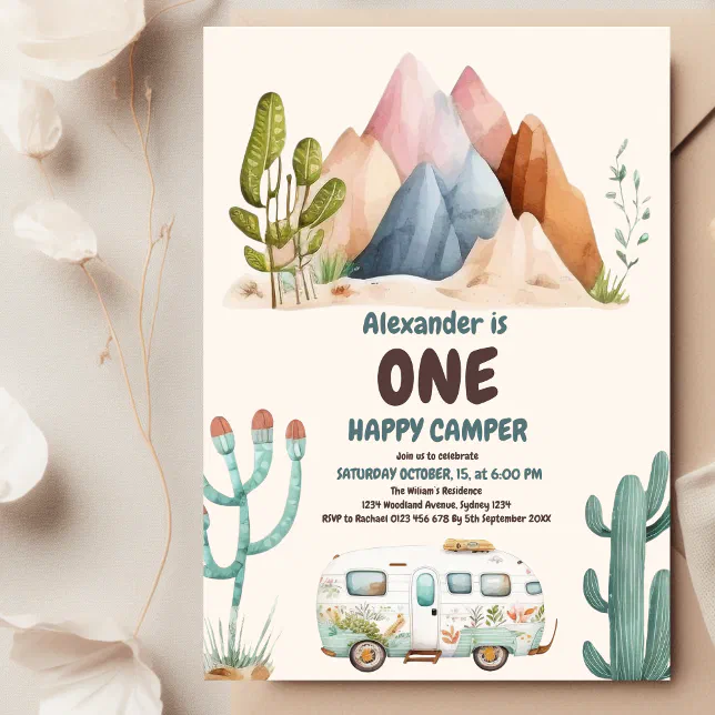 One Happy Camper Invitation