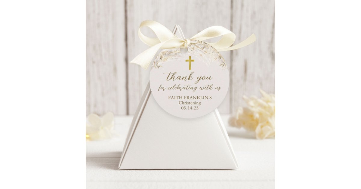 Boho Pampas Grass Communion Baptism Christening Fa Favor Tags | Zazzle