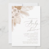Boho Pampas Grass Gender Neutral Baby Shower Invitation | Zazzle