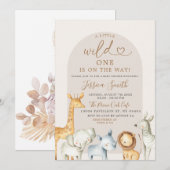 Boho Pampas Grass Safari Wild One Baby Shower Invi Invitation | Zazzle