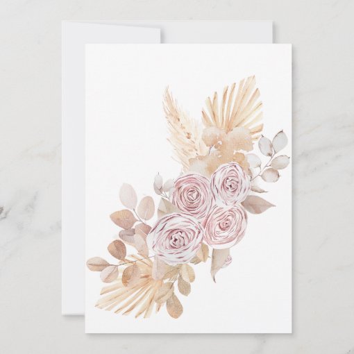 Boho Pampas Grass Safari Wild One Baby Shower Invi Invitation | Zazzle