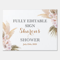 Boho Pampas Grass Sign | Zazzle