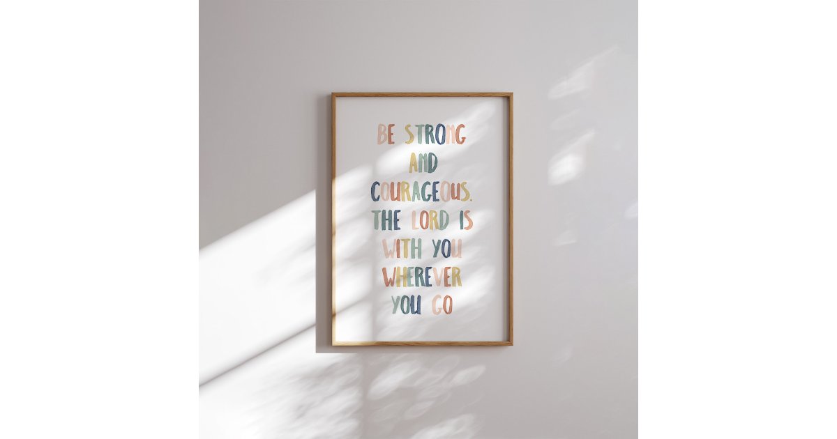 Boho pastel be strong and courageous poster | Zazzle