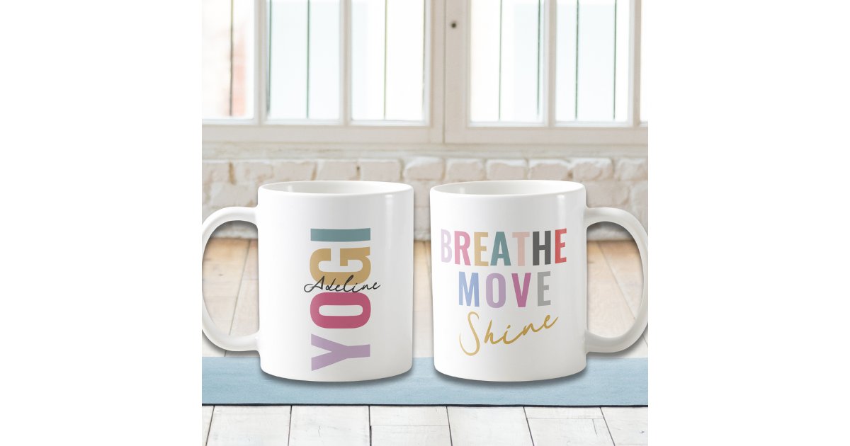 Boho Pastel Color Yogi With Name Motivation Quote Coffee Mug | Zazzle