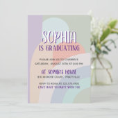 Boho Pastel Rainbow Graduation Invitation | Zazzle