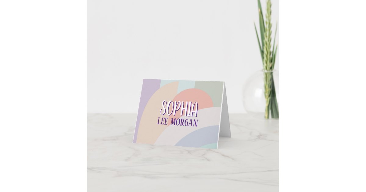 Boho Pastel Rainbow Note Card | Zazzle