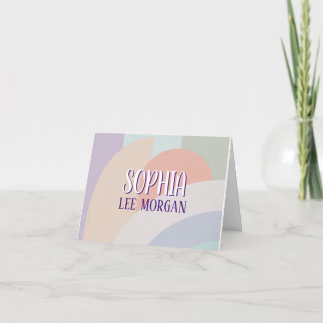 Boho Pastel Rainbow Note Card | Zazzle