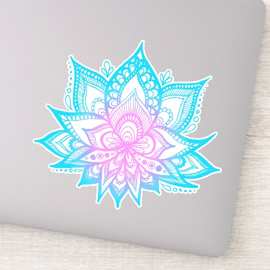 Boho Pastel Vibes Lotus Flower Sticker | Zazzle.com