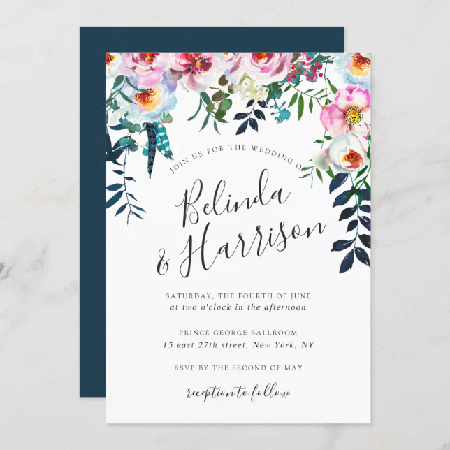 Boho Peonies Wedding Invitation | Zazzle