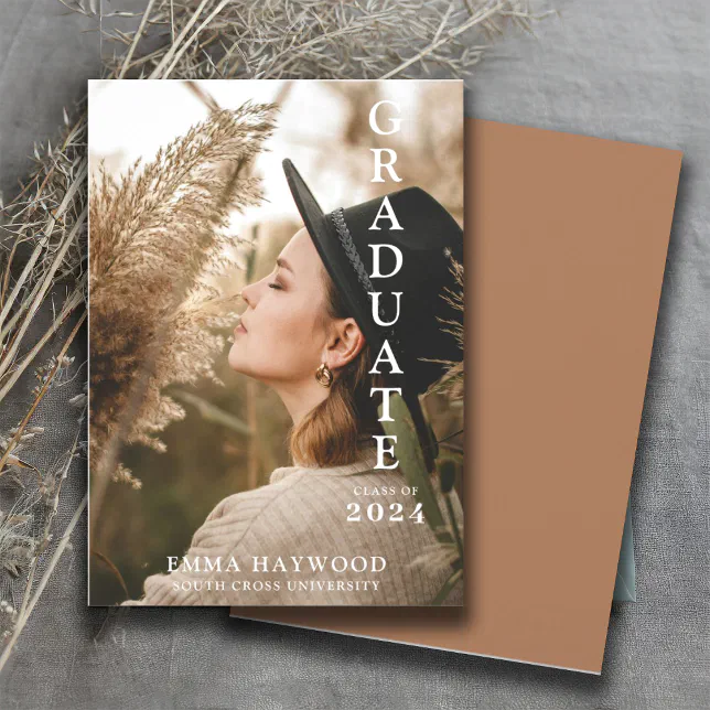 Boho Photo Graduation Invitation | Zazzle