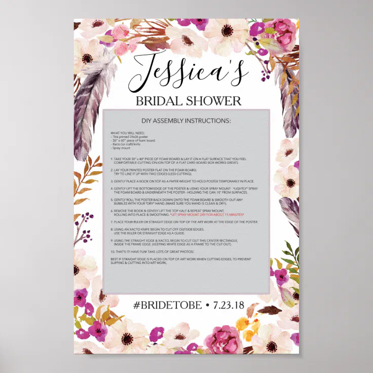 Boho Photo Prop Poster Frame | Zazzle