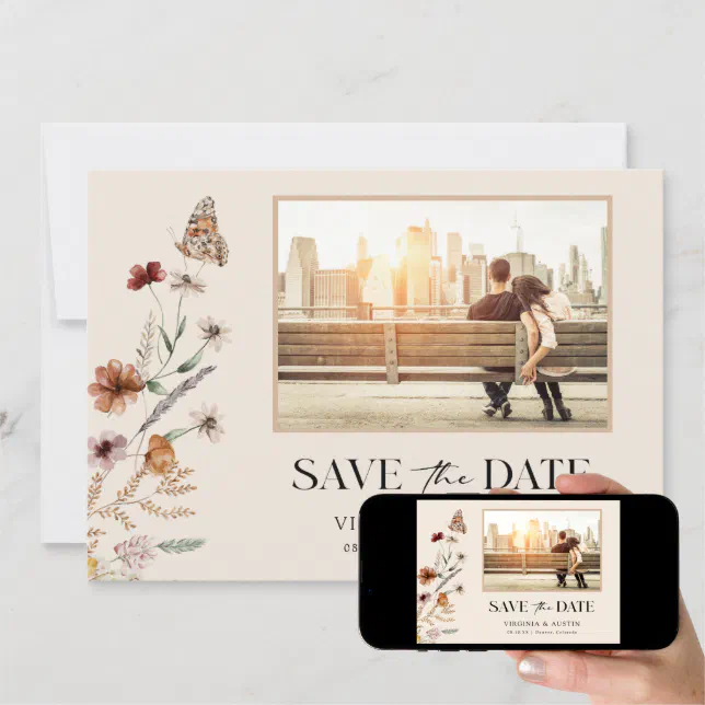 Boho Photo Save The Date | Zazzle