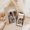 Boho Photo Save the Date | Modern Minimalist Cards | Zazzle