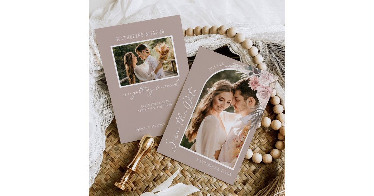 Boho Photo Wedding Save The Date | Zazzle