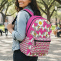Boho Pink and Yellow Girly Backpack | Zazzle