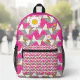 Boho Pink and Yellow Girly Backpack | Zazzle