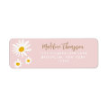 Boho Pink Daisy Flower Floral Script Typography Label | Zazzle