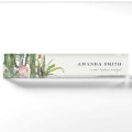 BOHO PINK FLORAL DESERT CACTI FOLIAGE WATERCOLOR DESK NAME PLATE | Zazzle