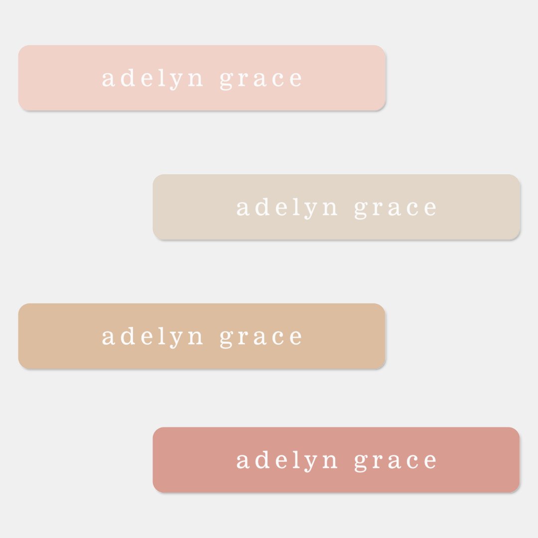 Boho Pink Girl Name Labels | Zazzle