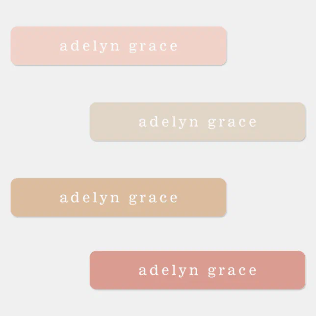 Boho Pink Girl Name Labels | Zazzle