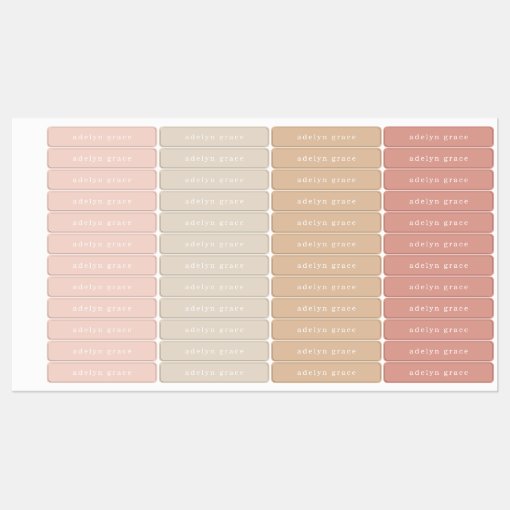 Boho Pink Girl Name Labels | Zazzle