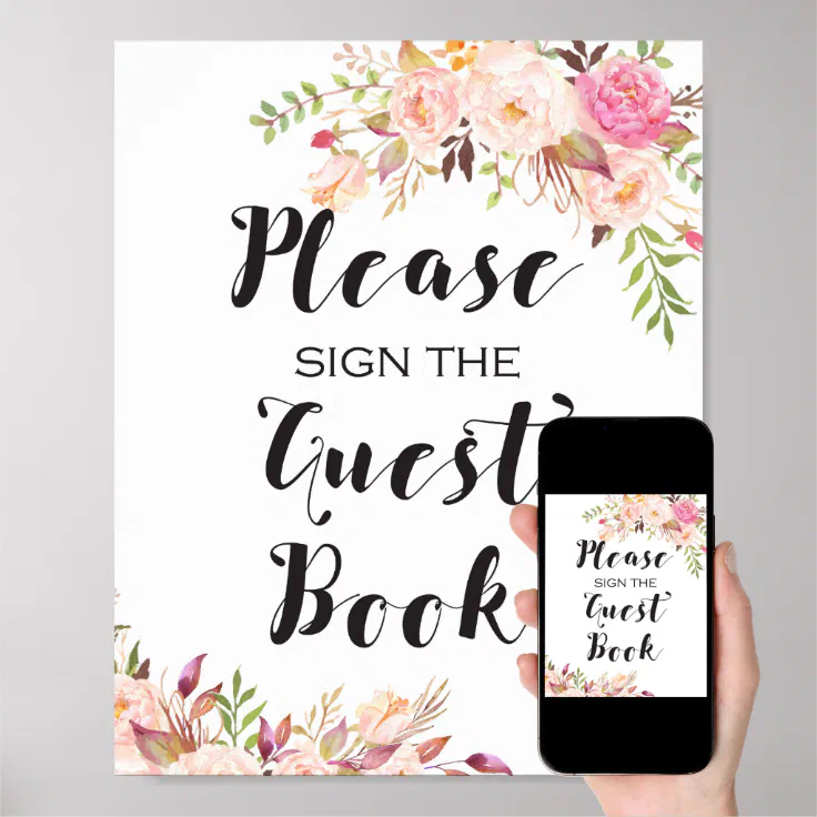 Boho Please sign the guest book Sign | Zazzle