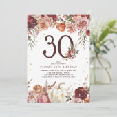 Boho Pumpkin Autumn Bloom 30th Birthday Invitation | Zazzle