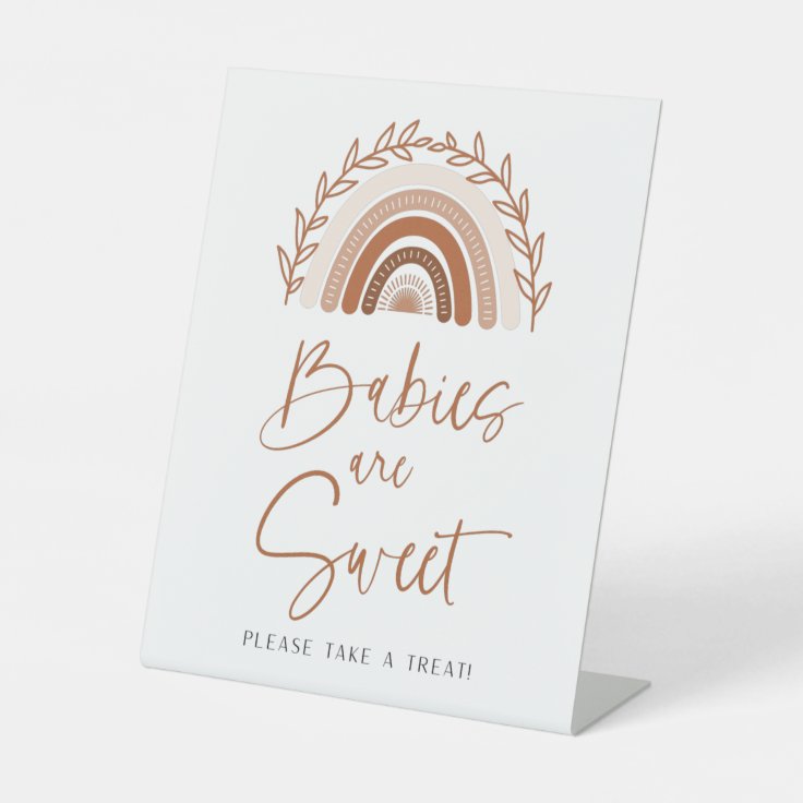 Boho Rainbow Babies are Sweet Baby Shower Sign | Zazzle