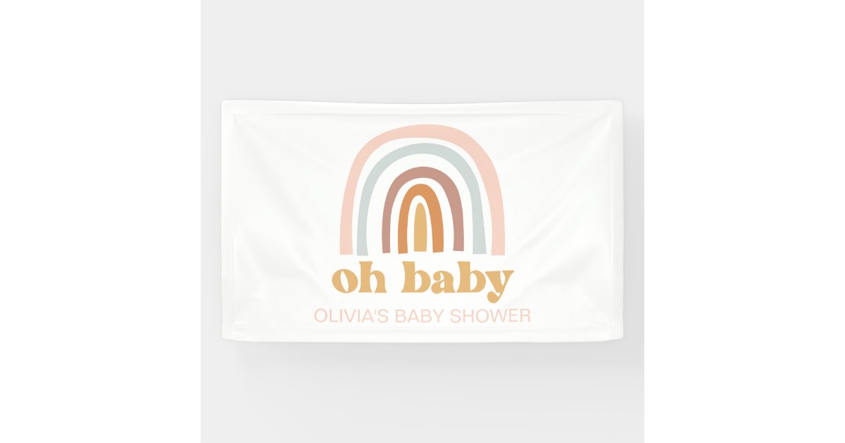 Boho Rainbow Baby Shower Banner | Zazzle